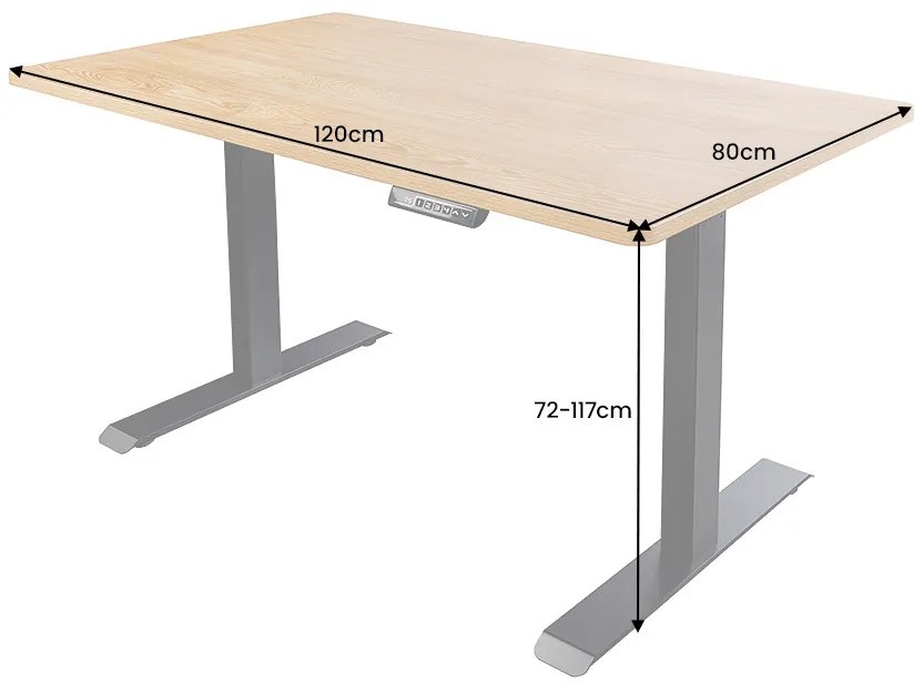 Výškově nastavitelný psací stůl Jayden 120 cm imitace dub