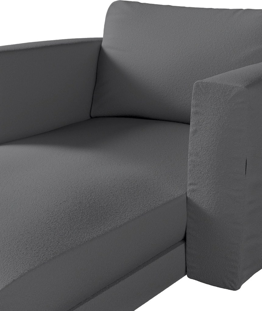 Potah na IKEA Norsborg šezlong s loketními opěrkami barva šedá látka pletený vzor