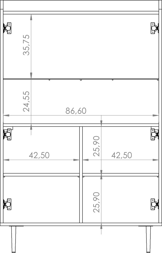 GAB Vitrínová skříň NEFERTUM WIT90, 90 cm