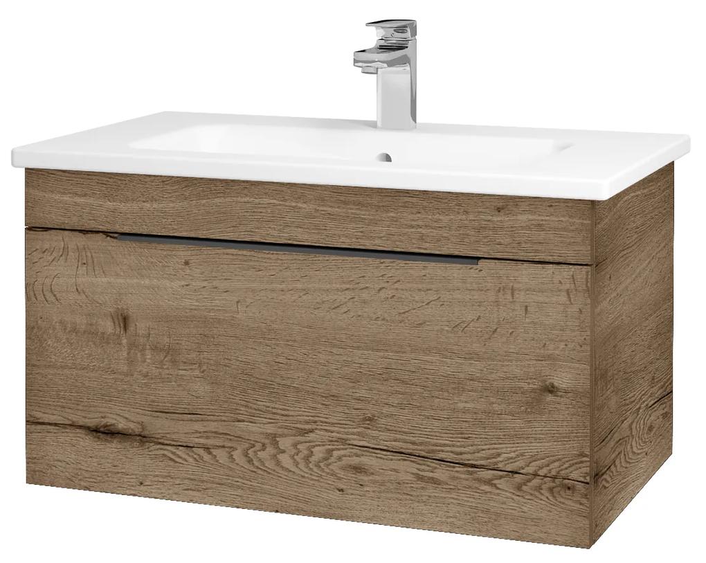 Dřevojas Koupelnová skříň ASTON SZZ 80 Varianta: N01 Bílá lesk / Úchytka T01 / D01 Beton
