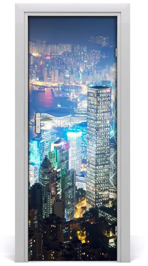 Fototapeta samolepící na dveře Hong kong noc 95x205 cm