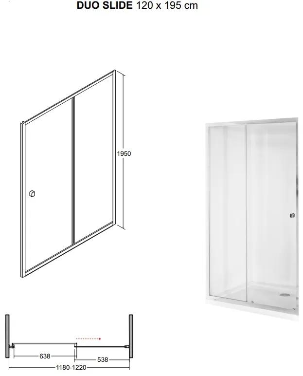 Besco Duo Slide transparent sprchové dveře Rozměr sprch.dveří: 100cm