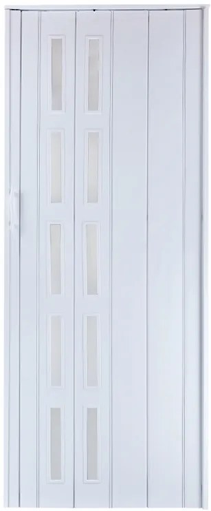 STANDOM - STANDOM Shrnovací dveře prosklené ST5 Bílá, 167 cm
