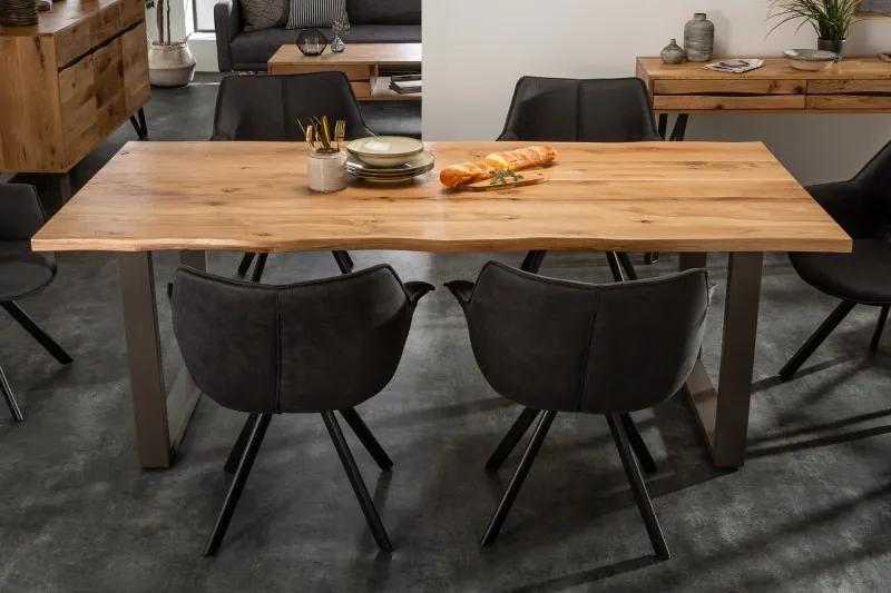 Noble Home Přírodní dubový jídelní stůl Living Edge 160 cm