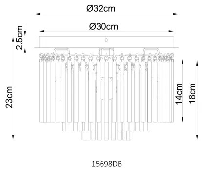 Globo 15698DB - Stropní svítidlo GORLEY 5xE14/40W/230V pr. 32 cm