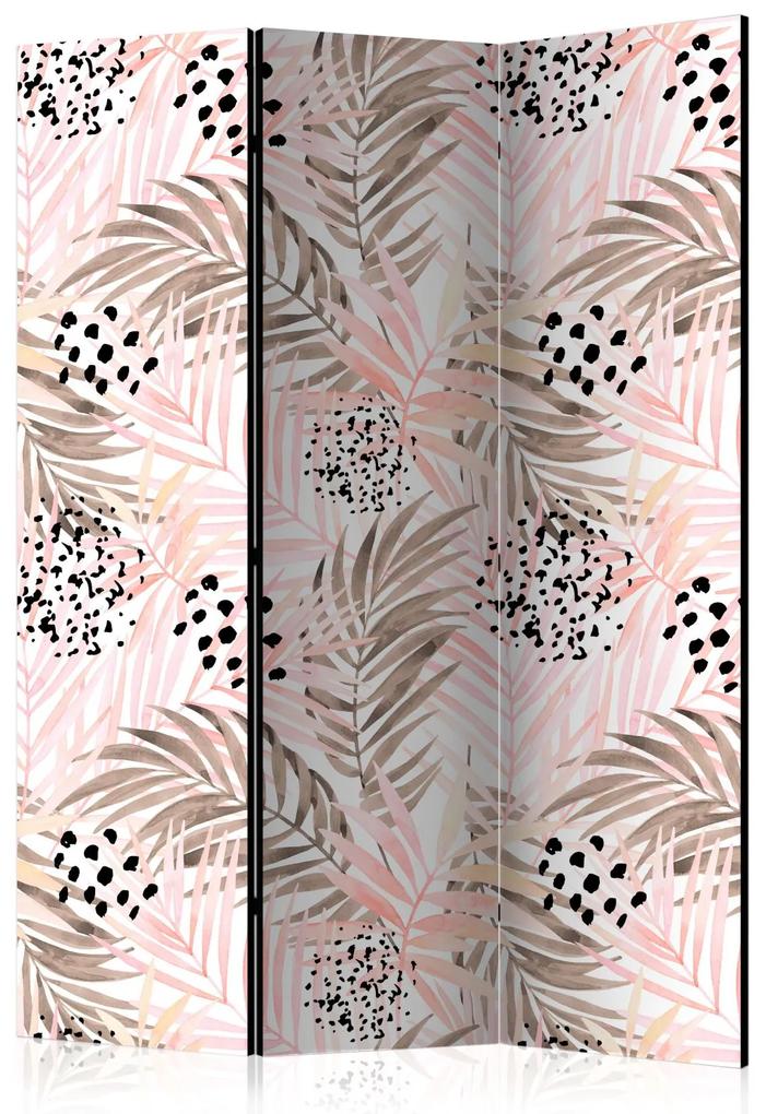 Paraván - Pink Palm Leaves [Room Dividers] 135x172