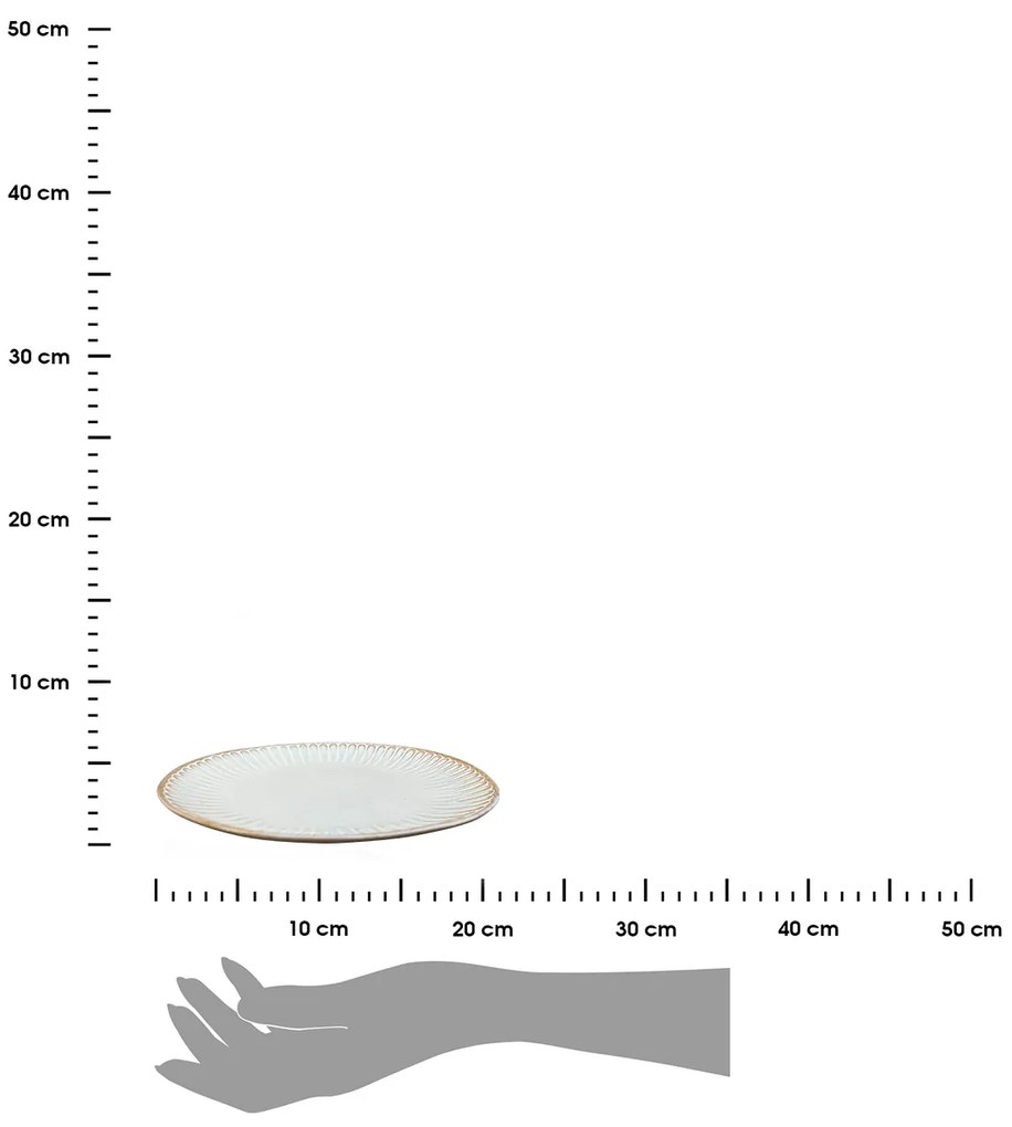 Keramický dezertní talíř Grau, (fi) 21 cm, šedá