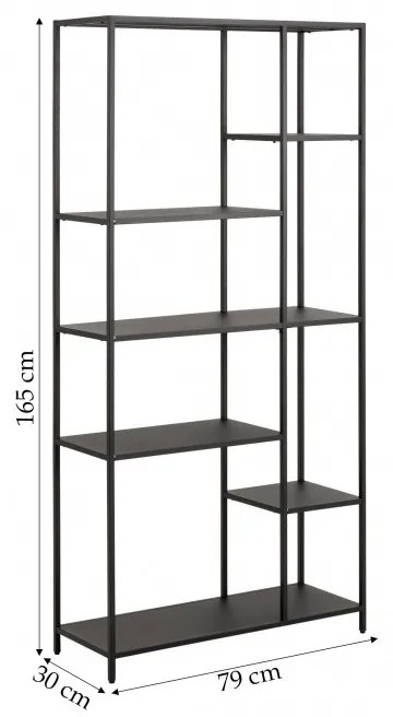 Regál Newcastle 165 cm černý