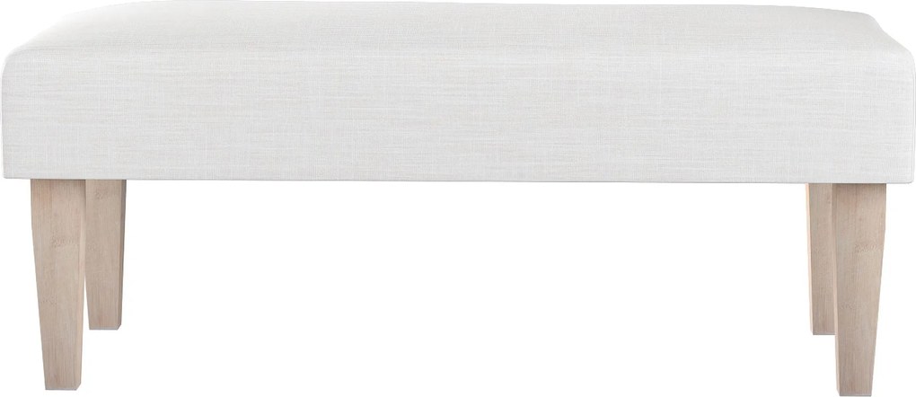 Dlouhá lavička 100x40cm barva bílá látka pletený vzor