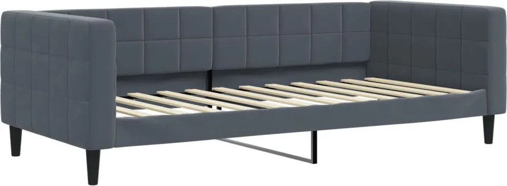Válenda s matrací tmavě šedá 90 x 200 cm samet 3196668