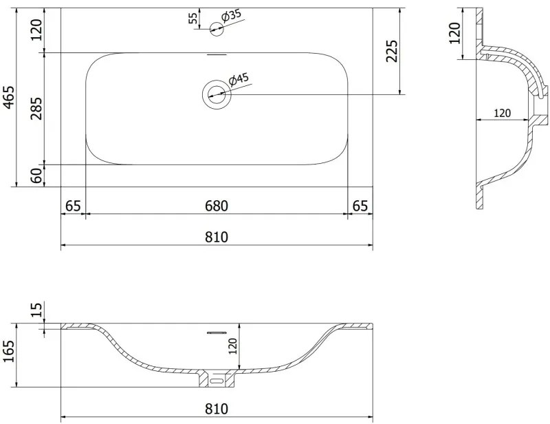 Mexen Orio, koupelnová skříňka 80 cm s umyvadlem Vela, 2 zásuvky, grafitová matná/bílá matná, 91A10-08047-2-BFF66-W23M01