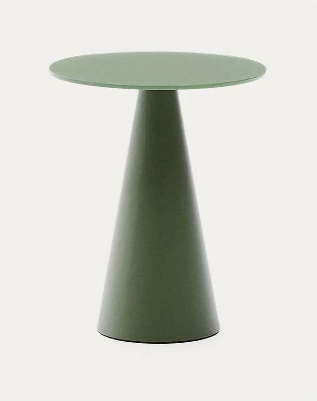 Kulatý odkládací stolek se skleněnou deskou ø 30 cm Wilshire – Kave Home