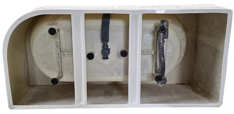 BPS-koupelny Volně stojící rohová akrylátová vana HYD-MER509D levá 170x75 bílá, odtokový komplet černý