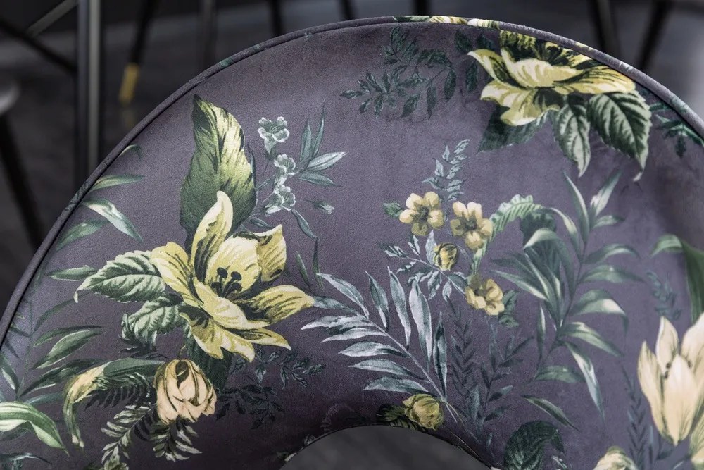 Designová jídelní židle Jalisa šedý samet