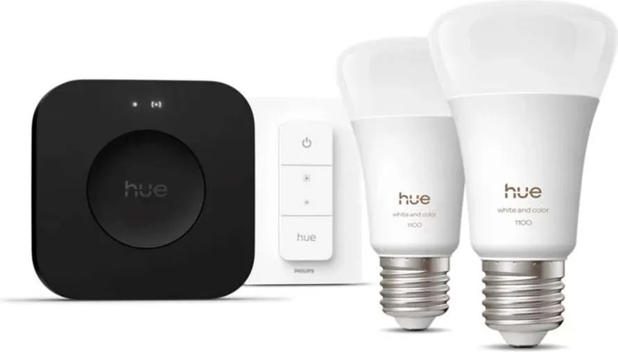 Philips Hue - Chytrá sada se 2 žárovkami, můstkem Bridge Pro a ovladačem 929003853505