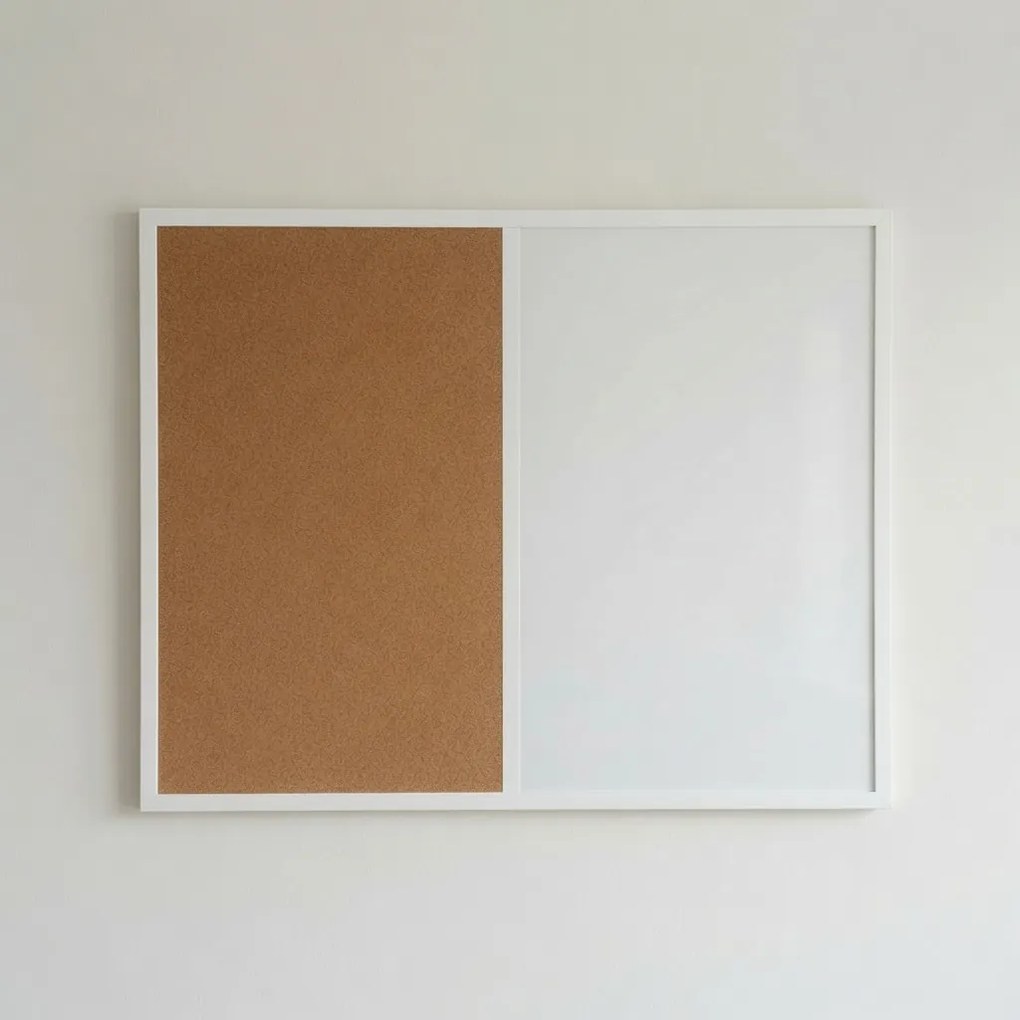 Toptabule.sk  Kombinovaná tabuľa v bílem dřevěném rámu COLOR 120x90 cm