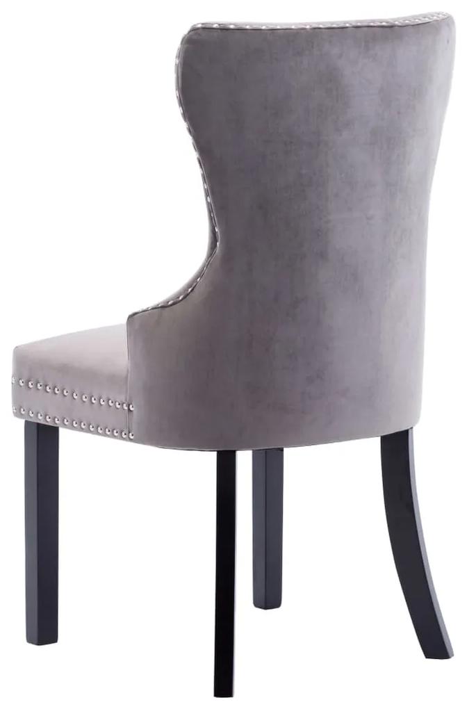 Jídelní židle 4 ks šedé samet