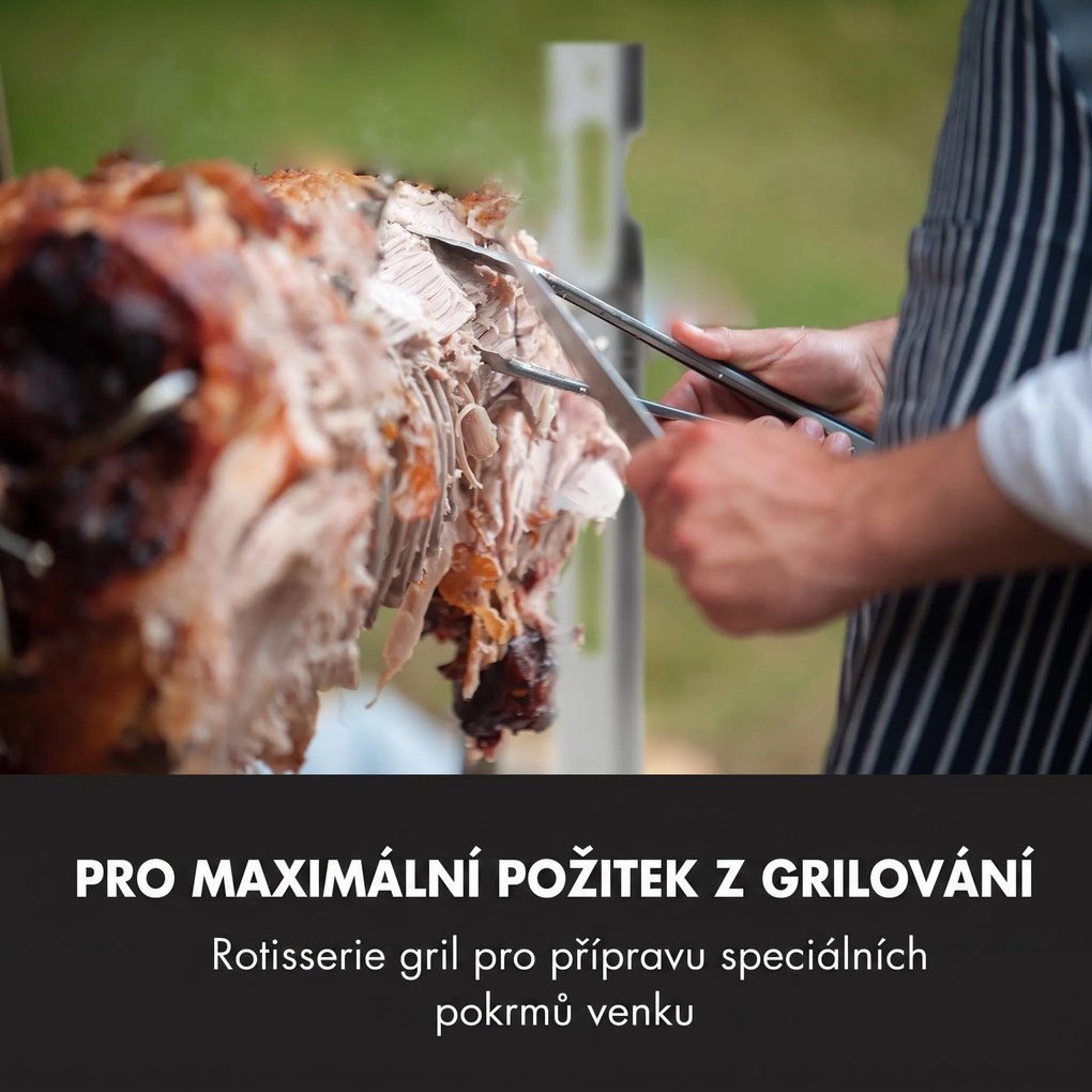 Klarstein Sauenland Survivor, gril na sele, otočný špíz, 12 W, 70 kg max., nerezová ocel