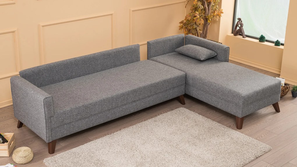 Hanah Home Designová pohovka BELLA šedá pravá 275 cm 825BLC1502