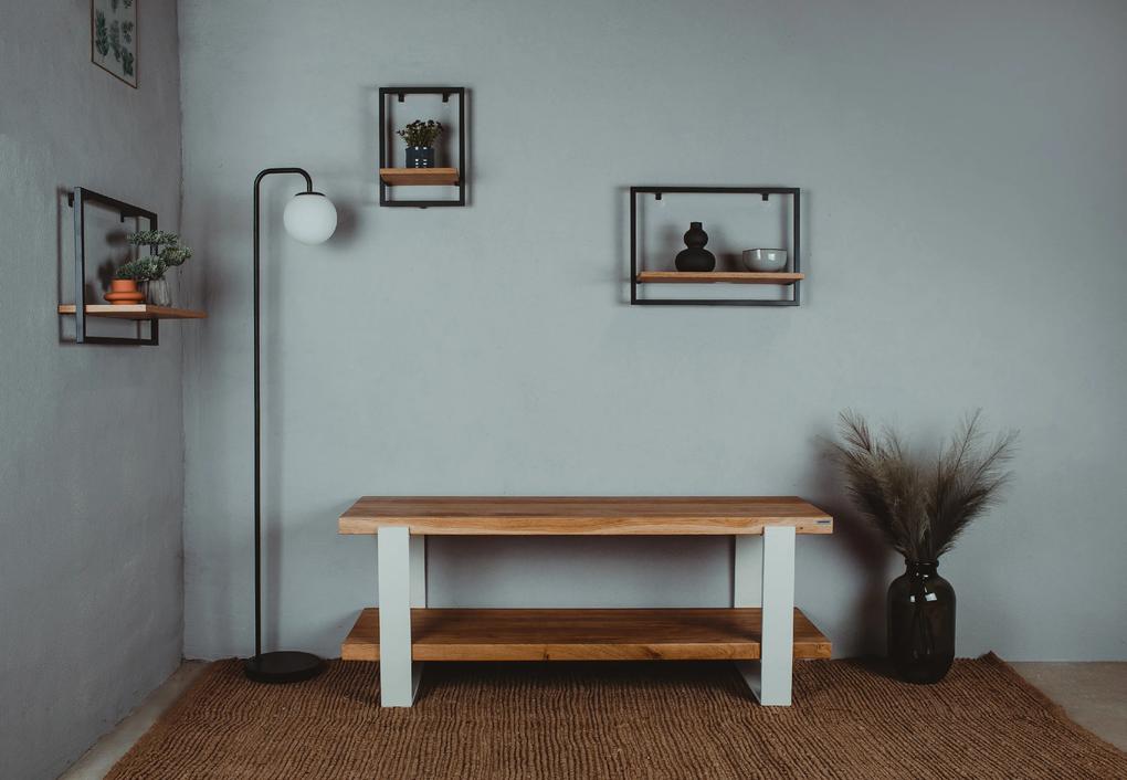 Wudboys TV stolek HEAVY Barva kovu: Bílá, Dřevo: Dub lamino - dle vzorníku, Rozměr: 2000x400, moderní skandinávský styl