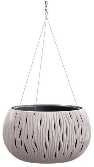 PROSPERPLAST Závěsný květináč - SANDY BOWL WS Průměr: 23,8 cm, Barva: šedá