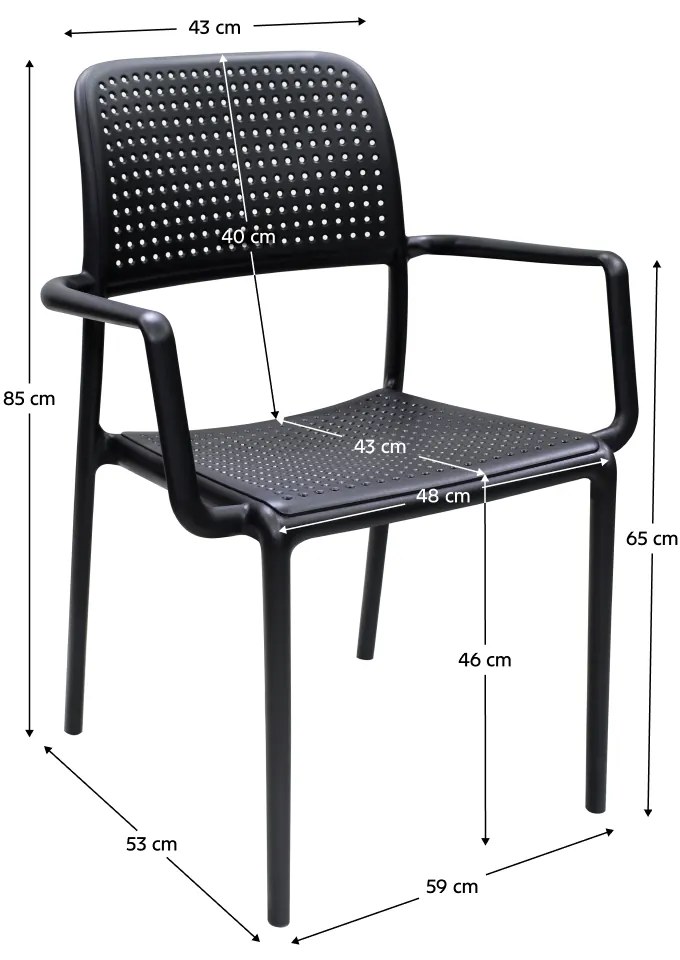 Kondela Stohovatelná stolička, černá, DENTON NEW