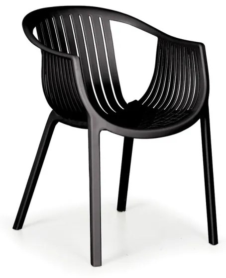 Plastová bistro židle LOUNGE, černá