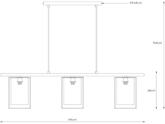 Lucide 78394/03/30 - Lustr na lanku DOUNIA 3xE27/40W/230V