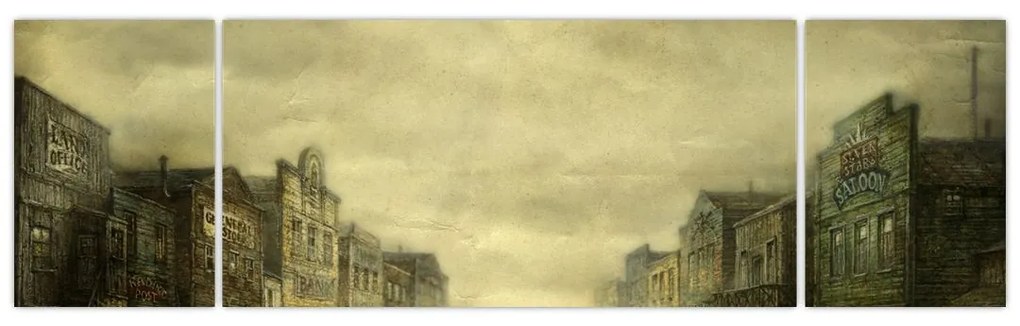 Obraz westernového městečka (170x50 cm)