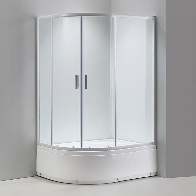 BPS-koupelny Asymetrický sprchový kout MAJA WH L 115x85 cm levý, bílý/transparent v setu s hlubokou sprchovou vaničkou