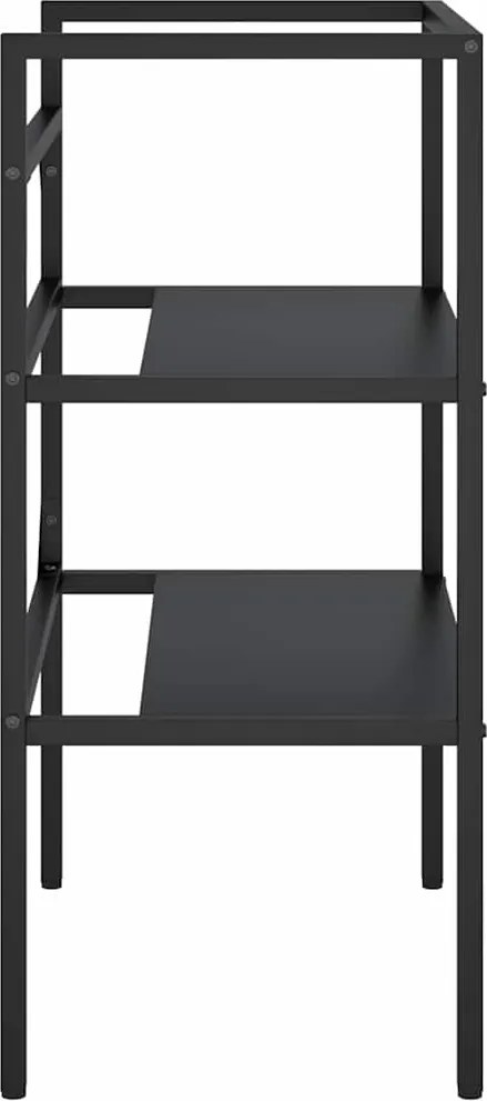 Koupelnový regál pod umyvadlo černý 59 x 38 x 83 cm železo 338488