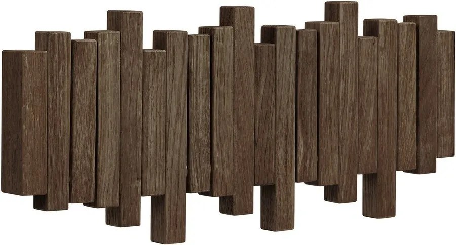 Tmavě hnědý nástěnný věšák z dubového dřeva 40 cm Caltra – House Nordic