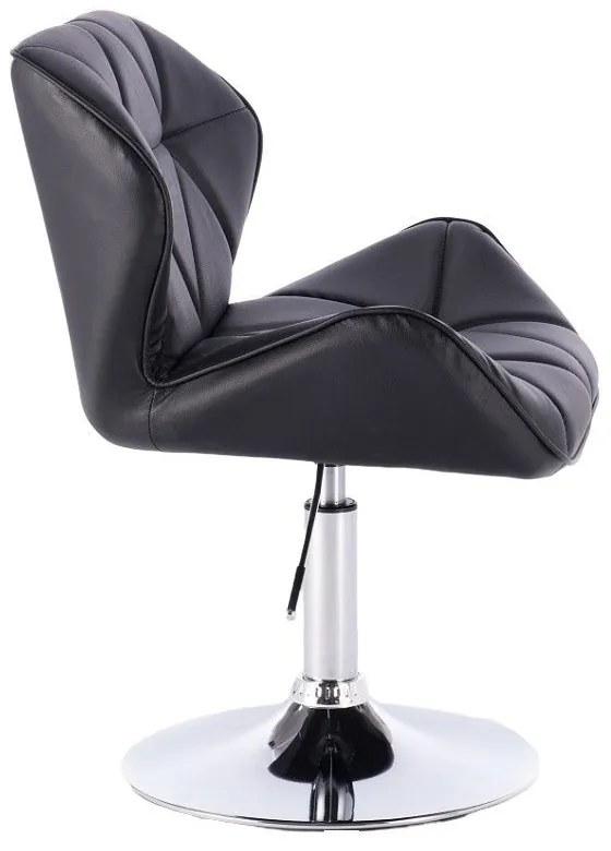 LuxuryForm DESIGN Otočná židle MILANO na stříbrném talíři - černá