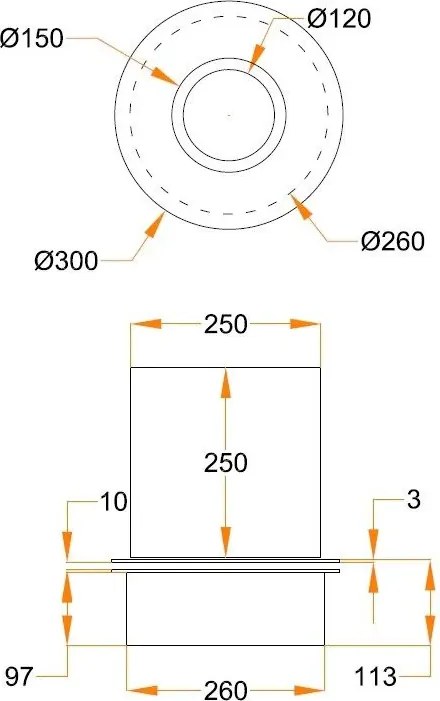 Biokrbový hořák kulatý Divina 3 L - 30 cm