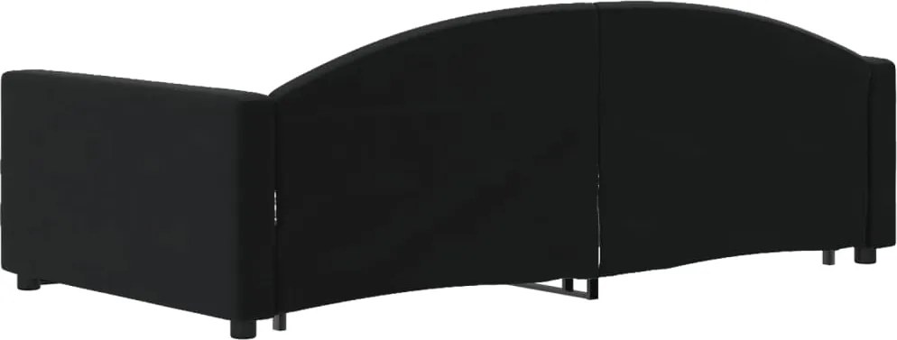 Válenda s přistýlkou a zásuvkami černá 100 x 200 cm samet 3197360