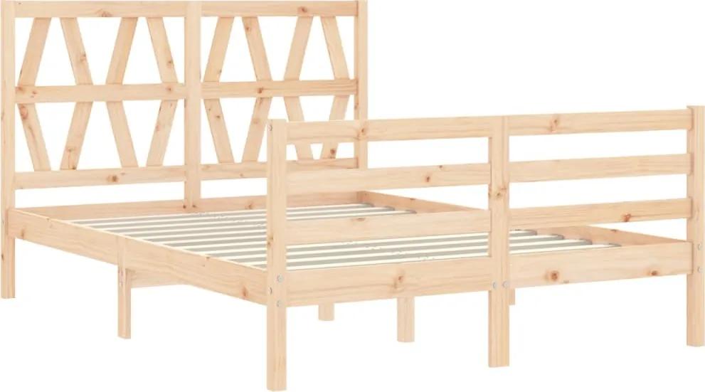 vidaXL Rám postele s čelem 120 x 200 cm masivní dřevo [3194373] Barva: Bílá
