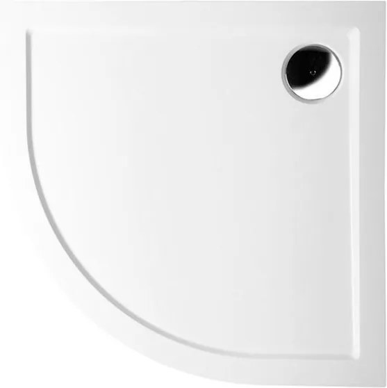 POLYSAN - SERA LIGHT sprchová vanička z litého mramoru, čtvrtkruh 90x90x3cm, R550, bílá 11231
