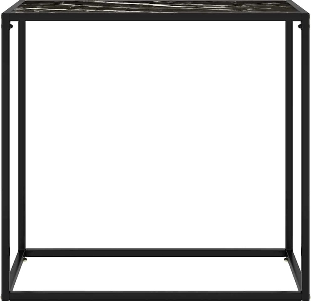 Konzolový stolek černý 80 x 35 x 75 cm tvrzené sklo 322810