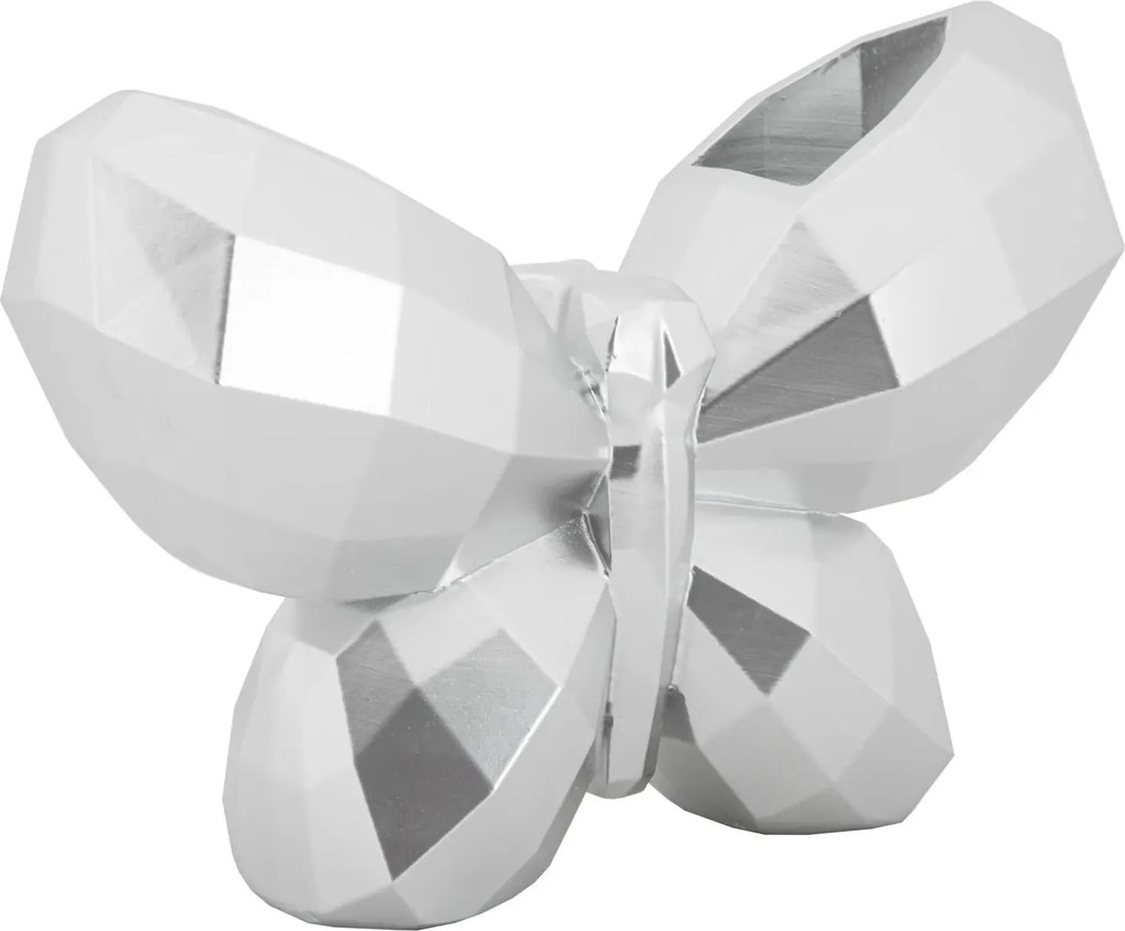 Designová váza Butterfly 22 cm stříbrná