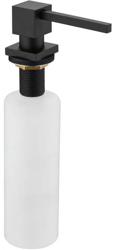 Mexen příslušenství, hranatý dávkovač saponátu do kuchyňského dřezu, černá, 6605320-70