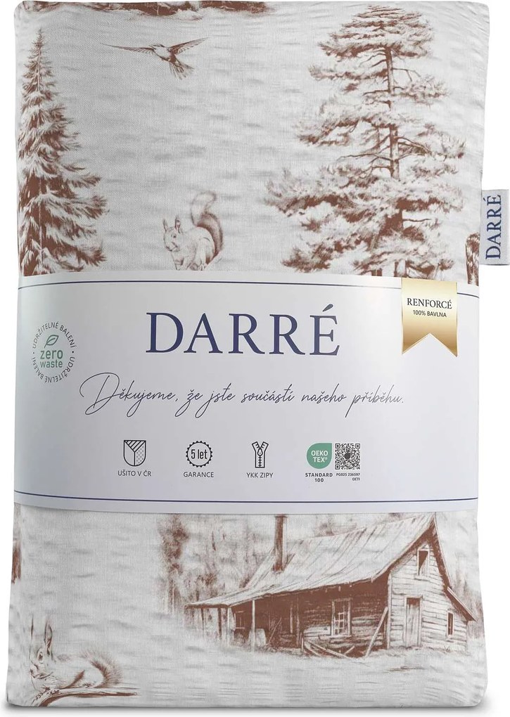 Krepové povlečení Divoká příroda - hnědé Velikost: 140 x 200 + 70 x 90