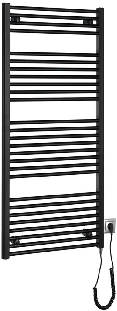 Aqualine - Topné těleso 60x132 cm, 600 W, matná černá ILE36TB