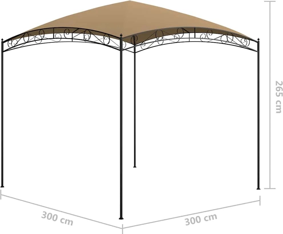 Altán 3 x 3 x 2,65 m taupe 180 g/m² 313907