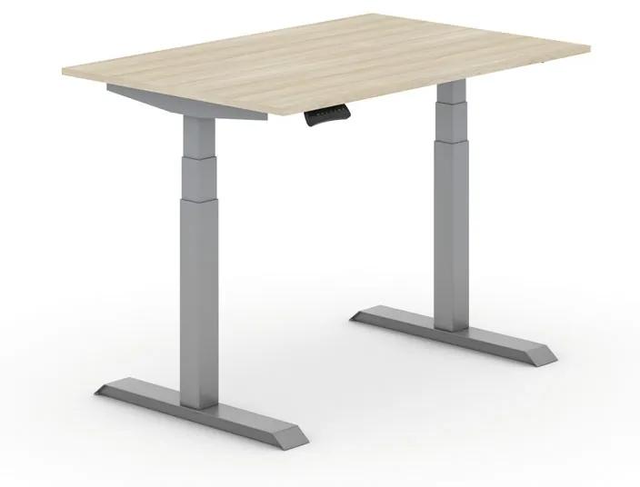 B2B Partner Výškově nastavitelný stůl PRIMO ADAPT, elektrický, 1200x800x625-1275 mm, dub, šedá podnož