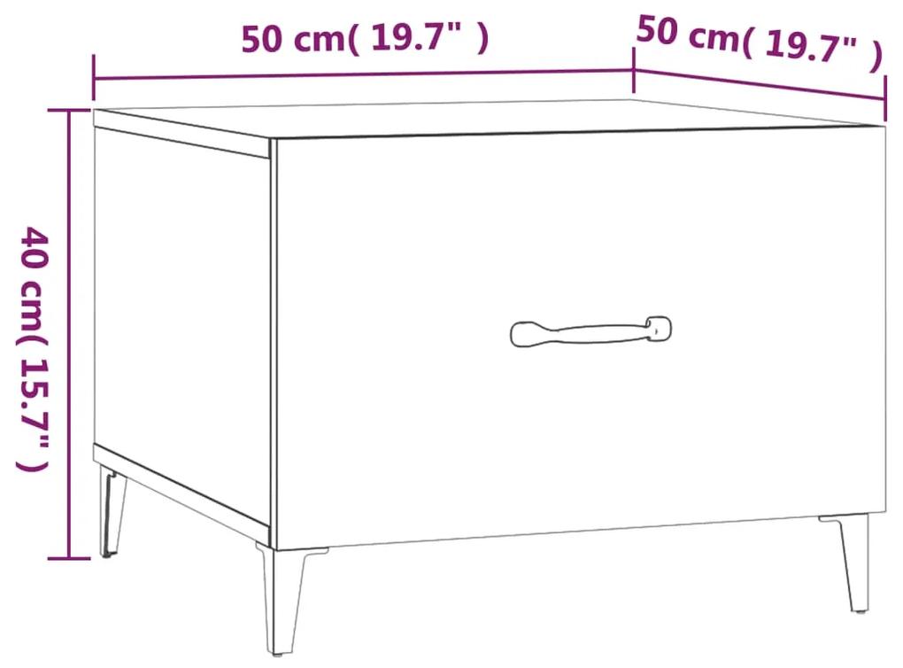 Konferenční stolek s kovovými nohami černý 50 x 50 x 40 cm - Default Title