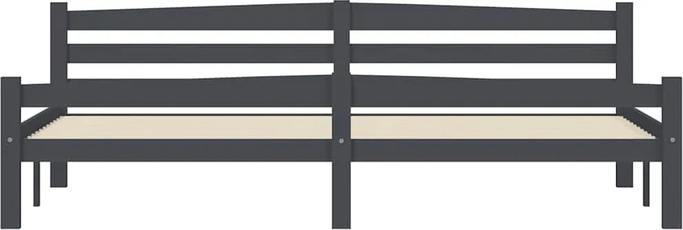 Rám postele bez matrace Tmavě šedý masiv borovice 200x200 cm 322095