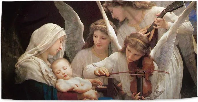 Sablio Ručník Panna s anděly - William-Adolphe Bouguereau - 30x50 cm