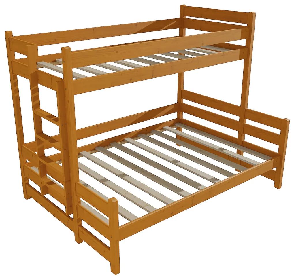Vomaks Patrová postel s rozšířeným spodním lůžkem PPS 003 Rozměr: 90/120 x 200 cm, Barva: moření dub, Varianta: vpravo