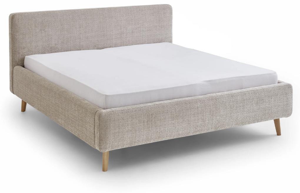 Čalouněná postel MATTIS 160x200 cm; béžová