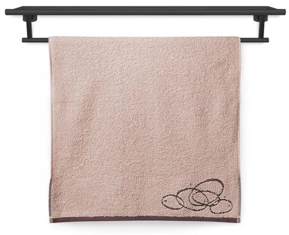 Veba Ručník a osuška Nora elipsy 450g/m2  Osuška Nora elipsy 70x140 cm pudrová